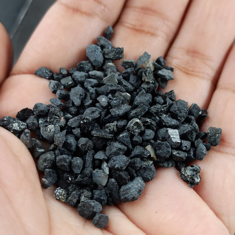 Black Tourmaline Coarse Crushed Powder - Natural Crystal for DIY Inlay ...
