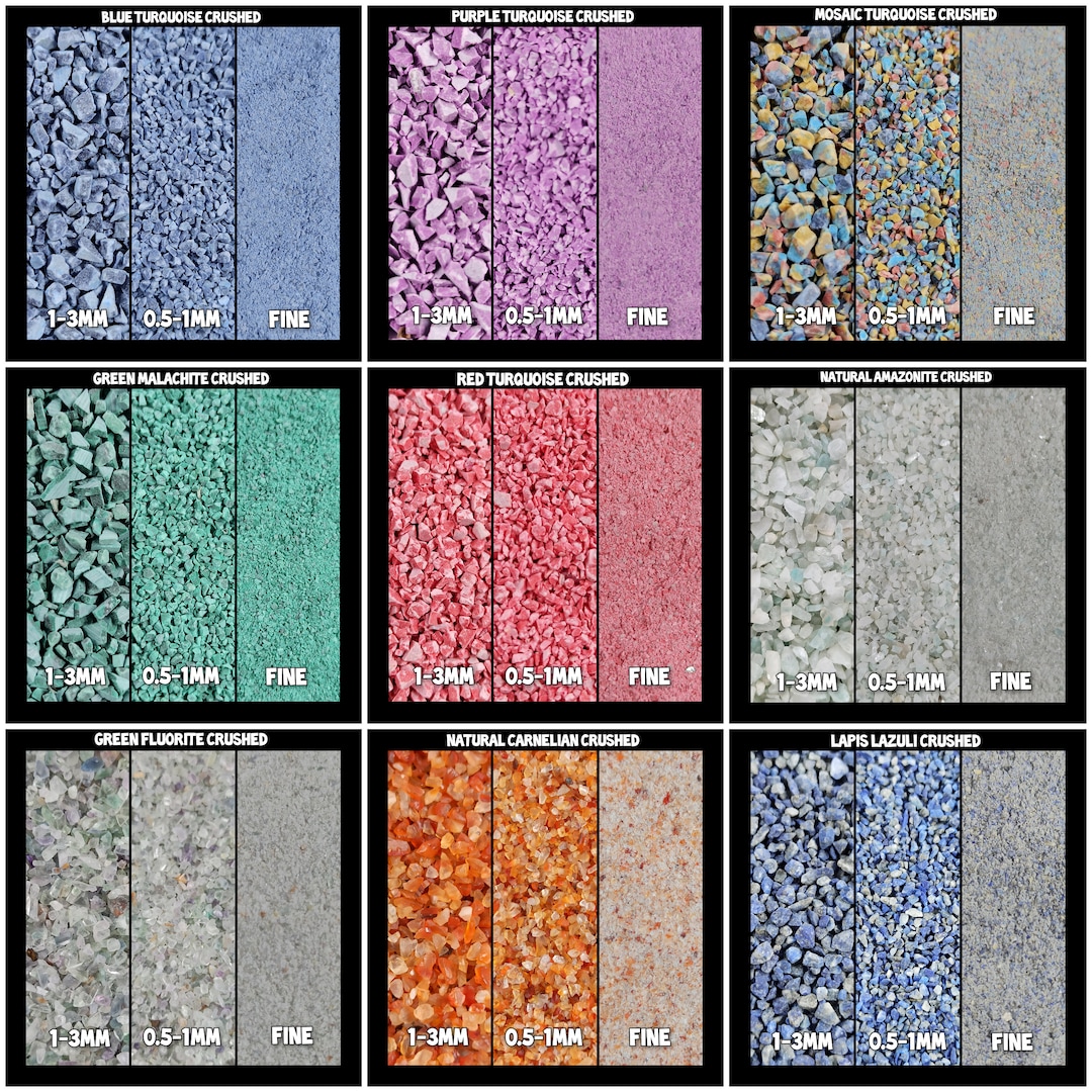 Crushed Gemstone Fine Raw Stone Powder, Great for Woodworking Resin Art ...