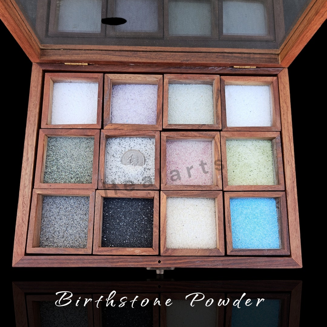 50 Gram of Each 12 Birthstone Set Gemstone Crushed Fine Dust Powder for ...