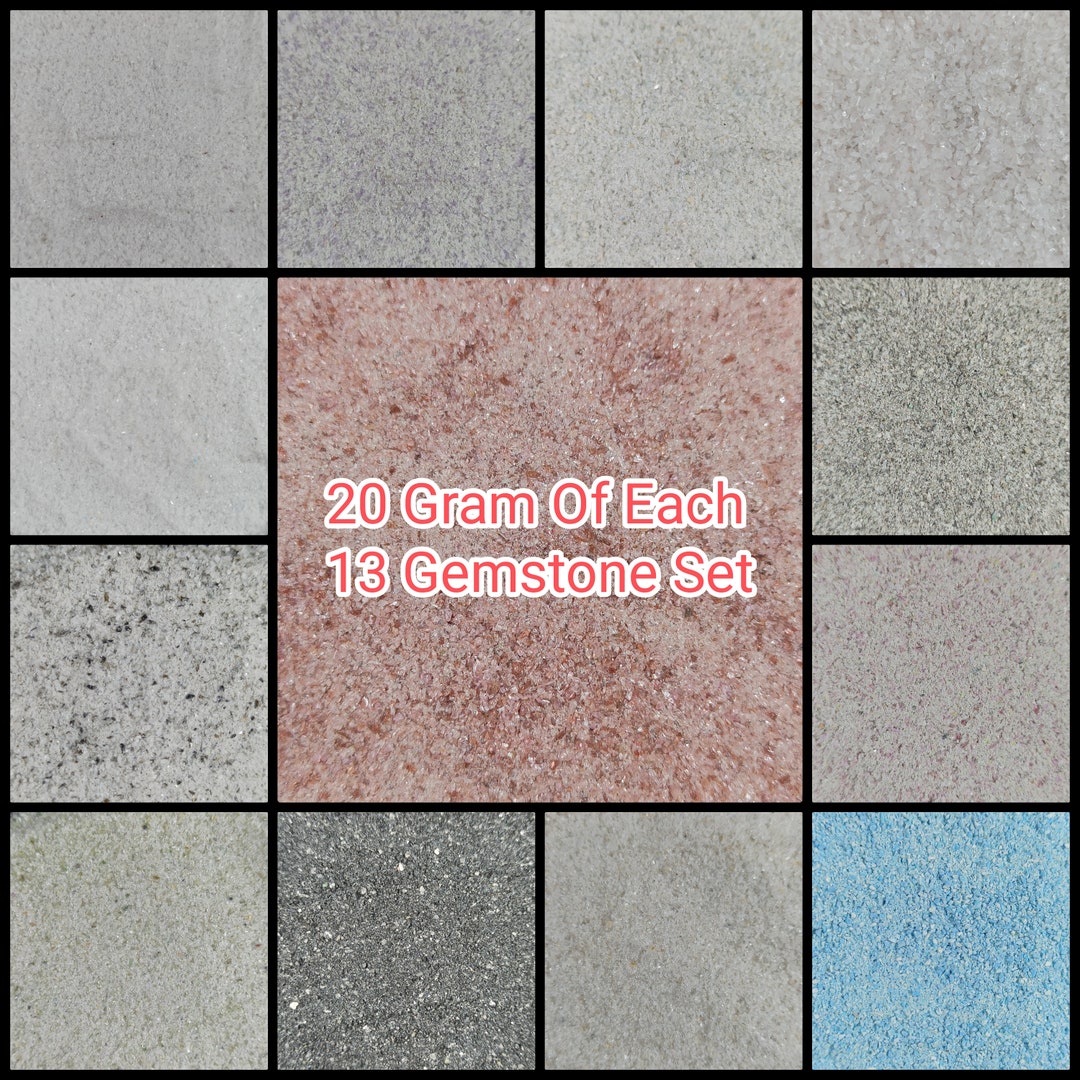 20 Gram Each Set Crushed Gemstone Fine Dust Sand Powder Wholesale ...