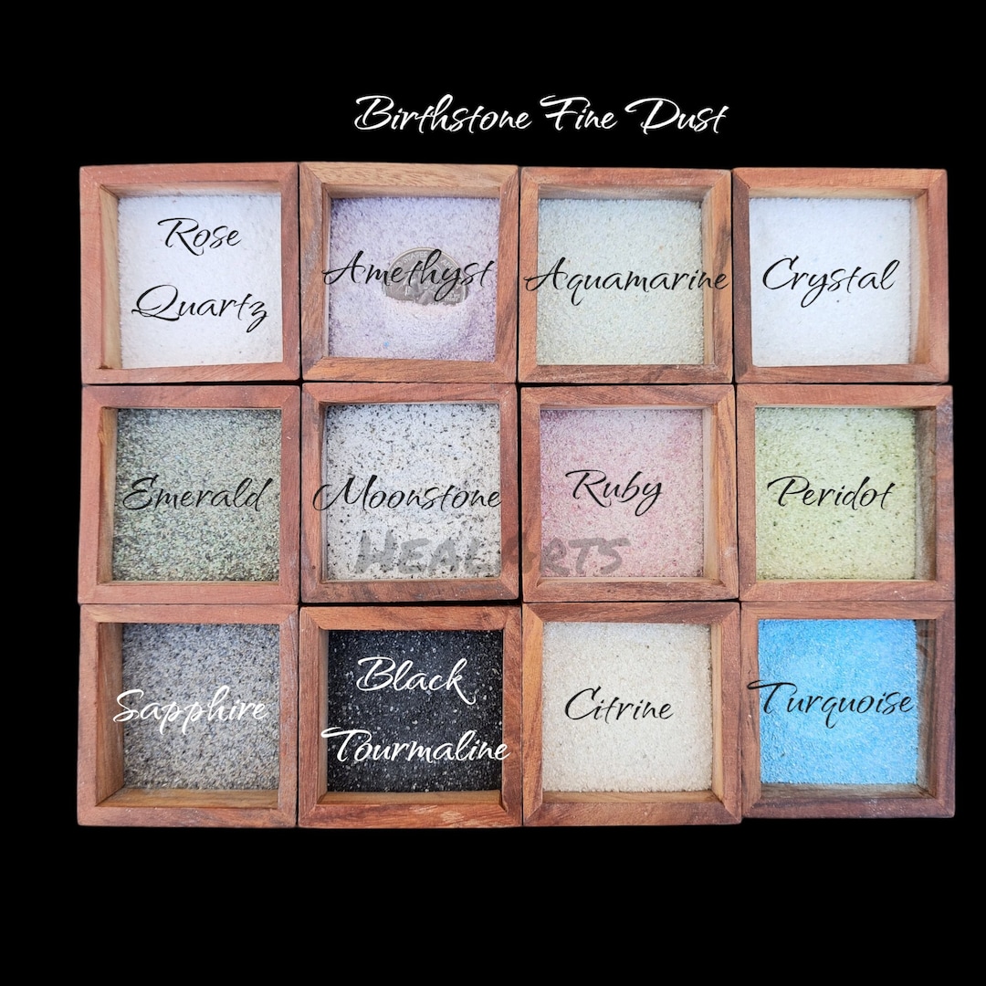 Birthstone Gemstone Crushed Fine Dust Powder for Woodworking Ring Inlay ...