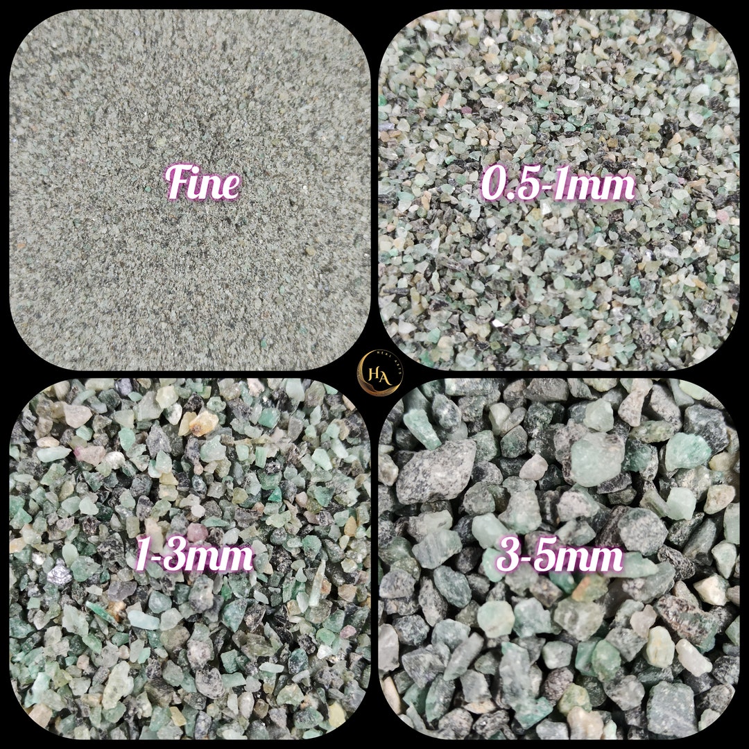 Emerald Coarse Crushed Gemstone Powder - Natural Green Crystal for DIY ...