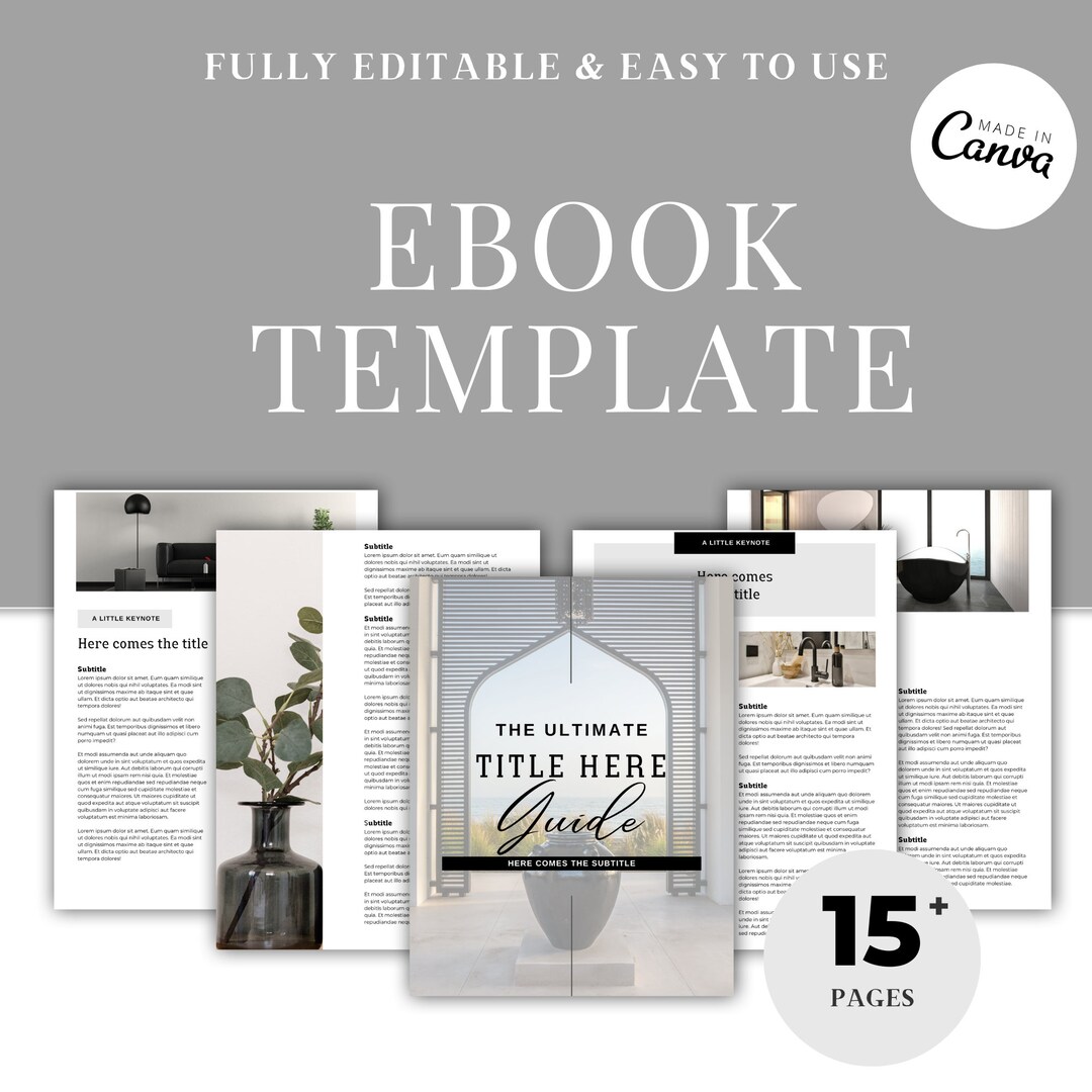 EBOOK TEMPLATE Canva Editable Ebook Template Luxury Ebook Template ...
