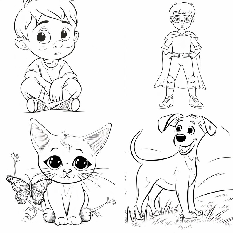 250 Midjourney Coloring Page Prompts Kids Coloring Pages Etsy de