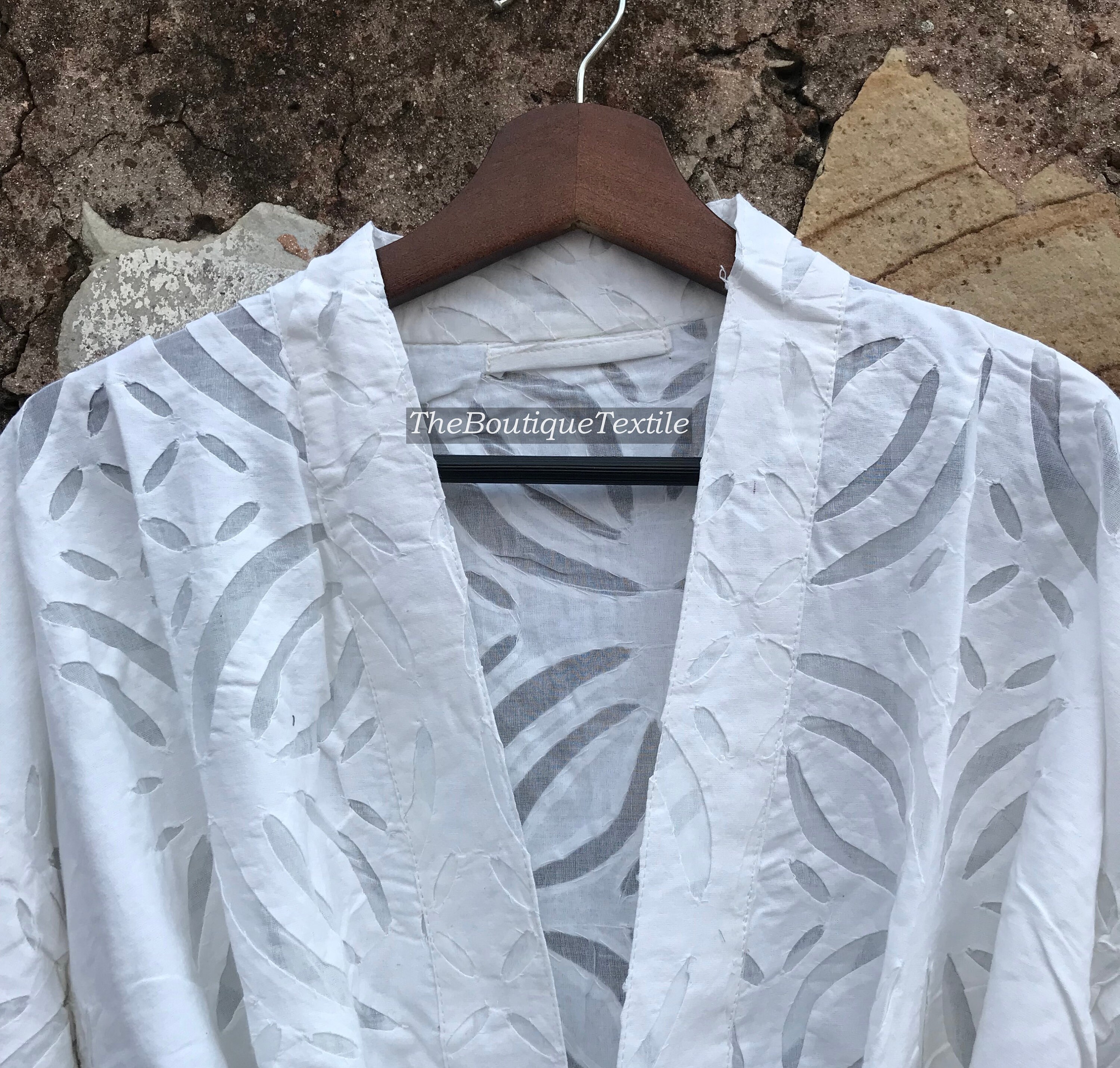 Cut Work Jacket Kimono Robe, Womens Jacket, Patchwork Jacket, Quilted ...