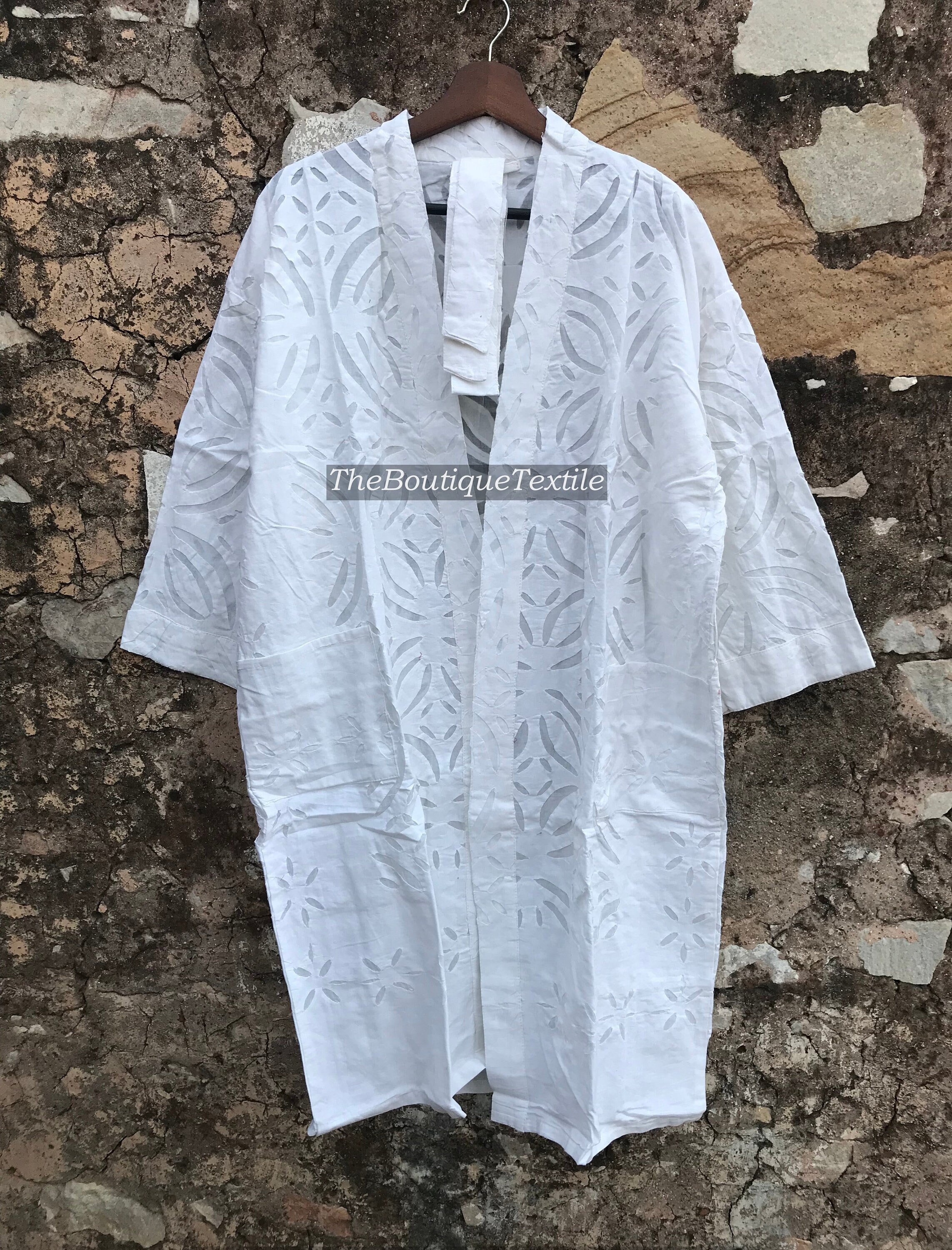 Cut Work Jacket Kimono Robe, Womens Jacket, Patchwork Jacket, Quilted ...