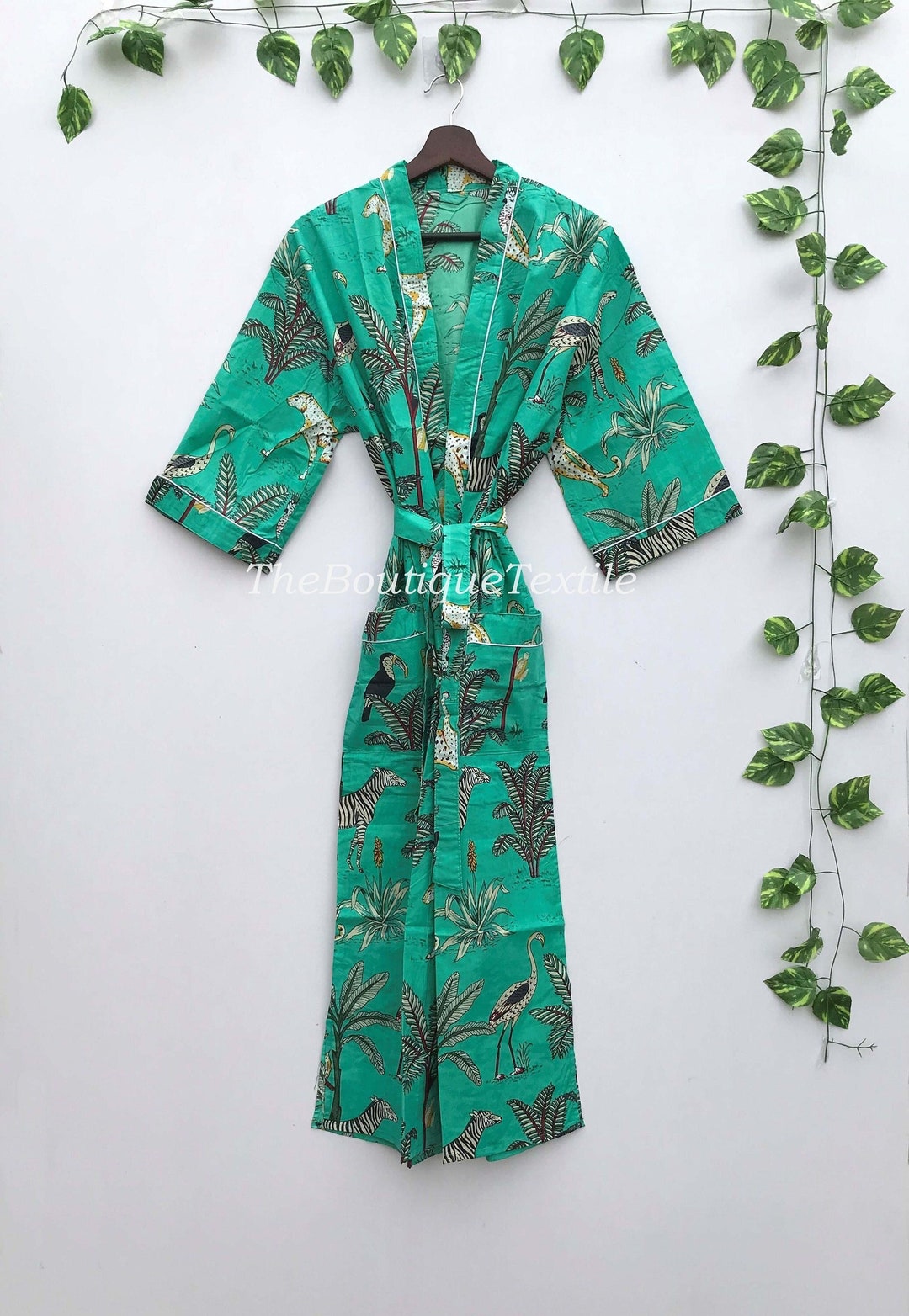 New Tiger Print Kimono Robe Beautiful Cotton Kimono Dress - Etsy