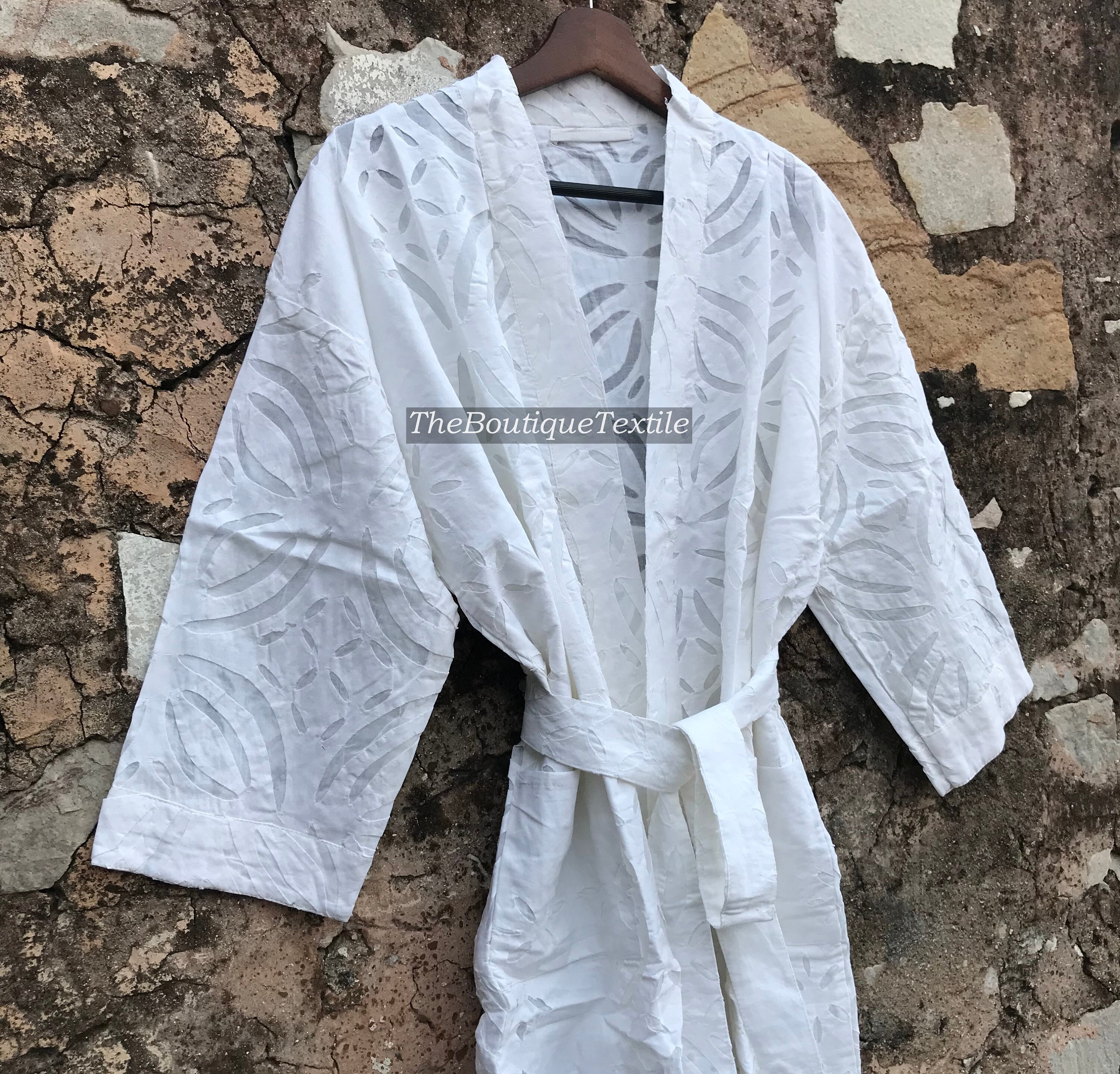 Cut Work Jacket Kimono Robe, Womens Jacket, Patchwork Jacket, Quilted ...