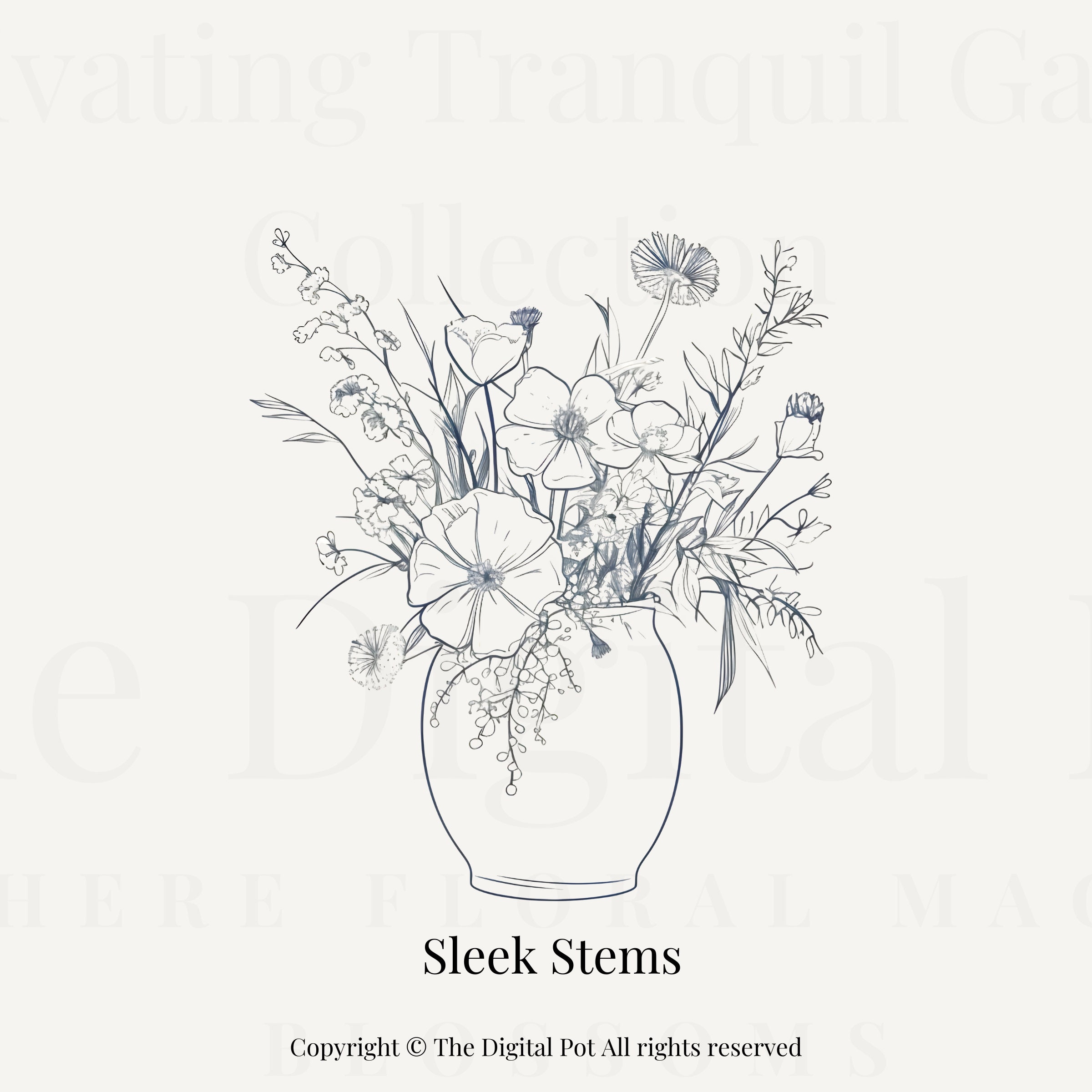 Floral Vase Svg Simple Line Art | Minimalist Flower Vase Svg Line ...