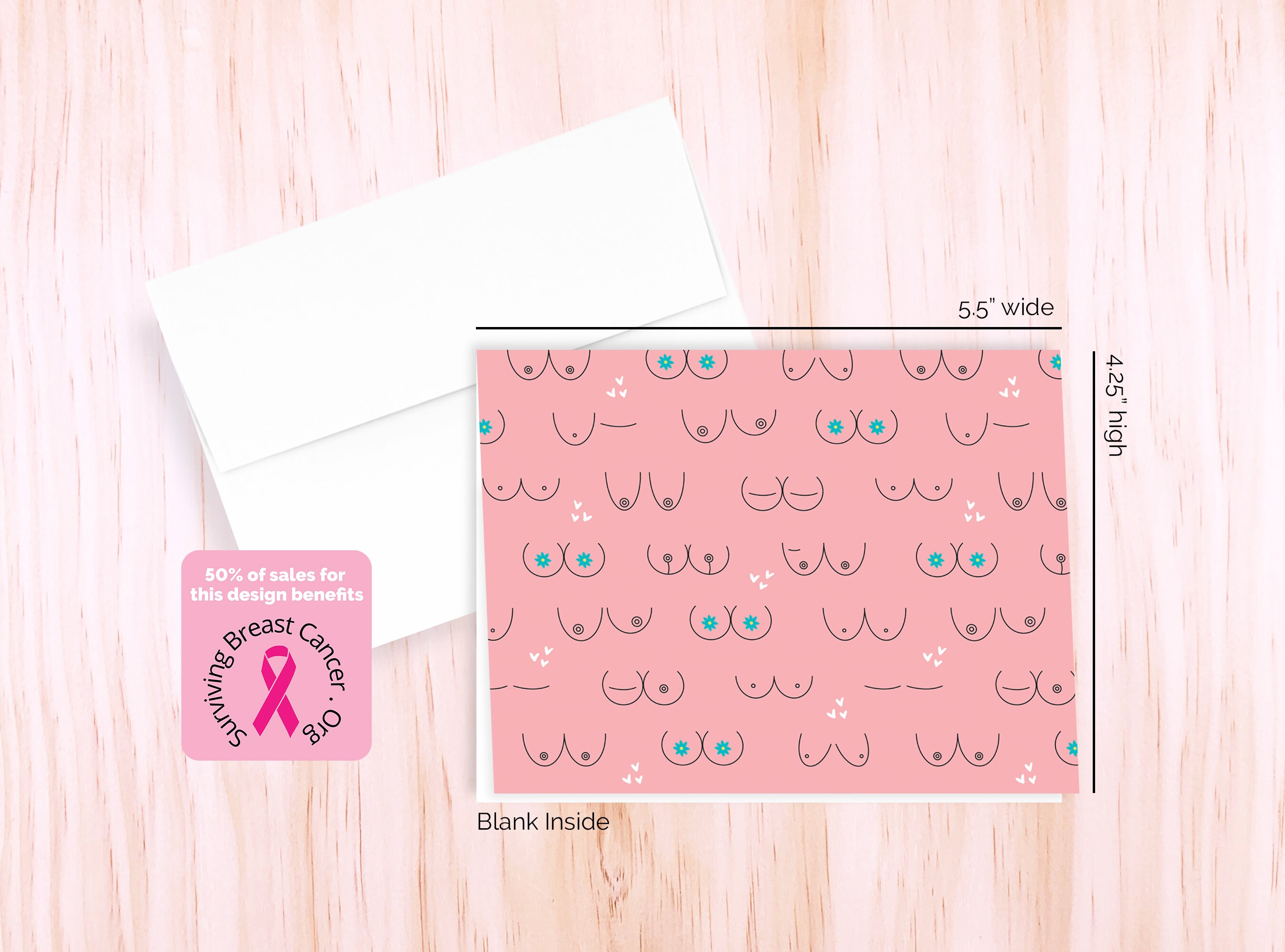 Breast Cancer Awareness Card Breast Cancer Awareness Stationery Breast ...