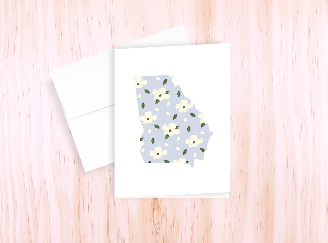 Georgia State Card | Georgia Stationery | Georgia State Notecard ...