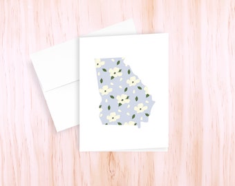 Wish You Were Here Georgia Paper Clip Letterpress Card - Etsy