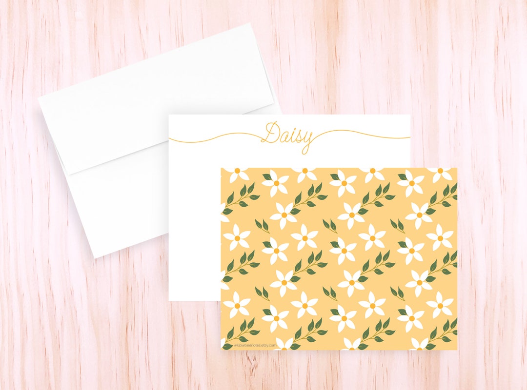 Personalized Daisy Note Cards | Stationery Set - Etsy