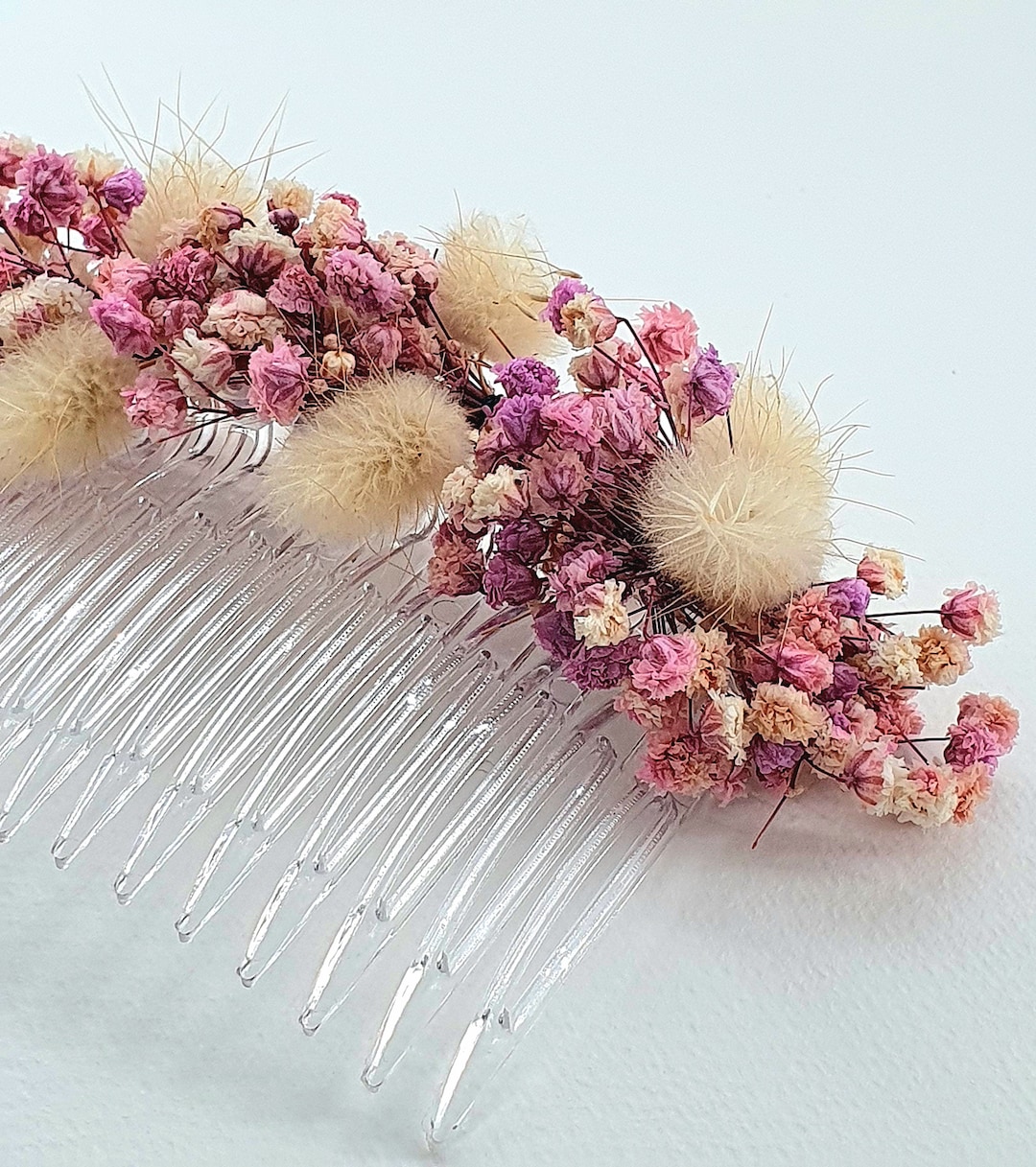Real Dried Flower Hair Side Combs Slide Hair Clips With Teeth. Wild ...