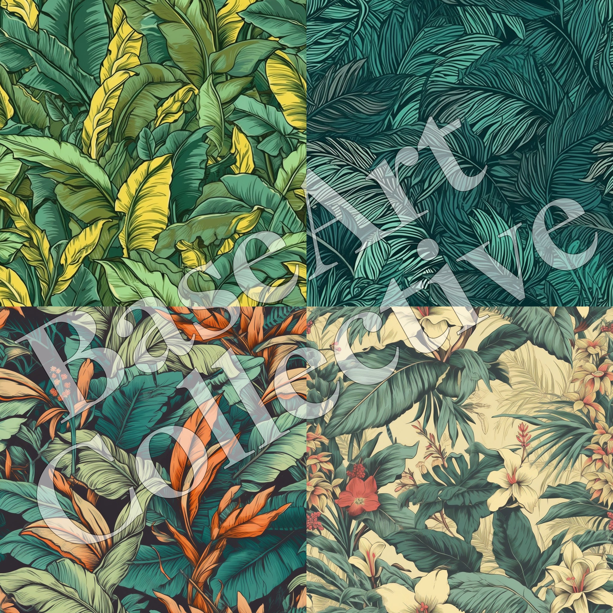 12 Tropical Nature Seamless Patterns With Instant Download, Repeatable ...