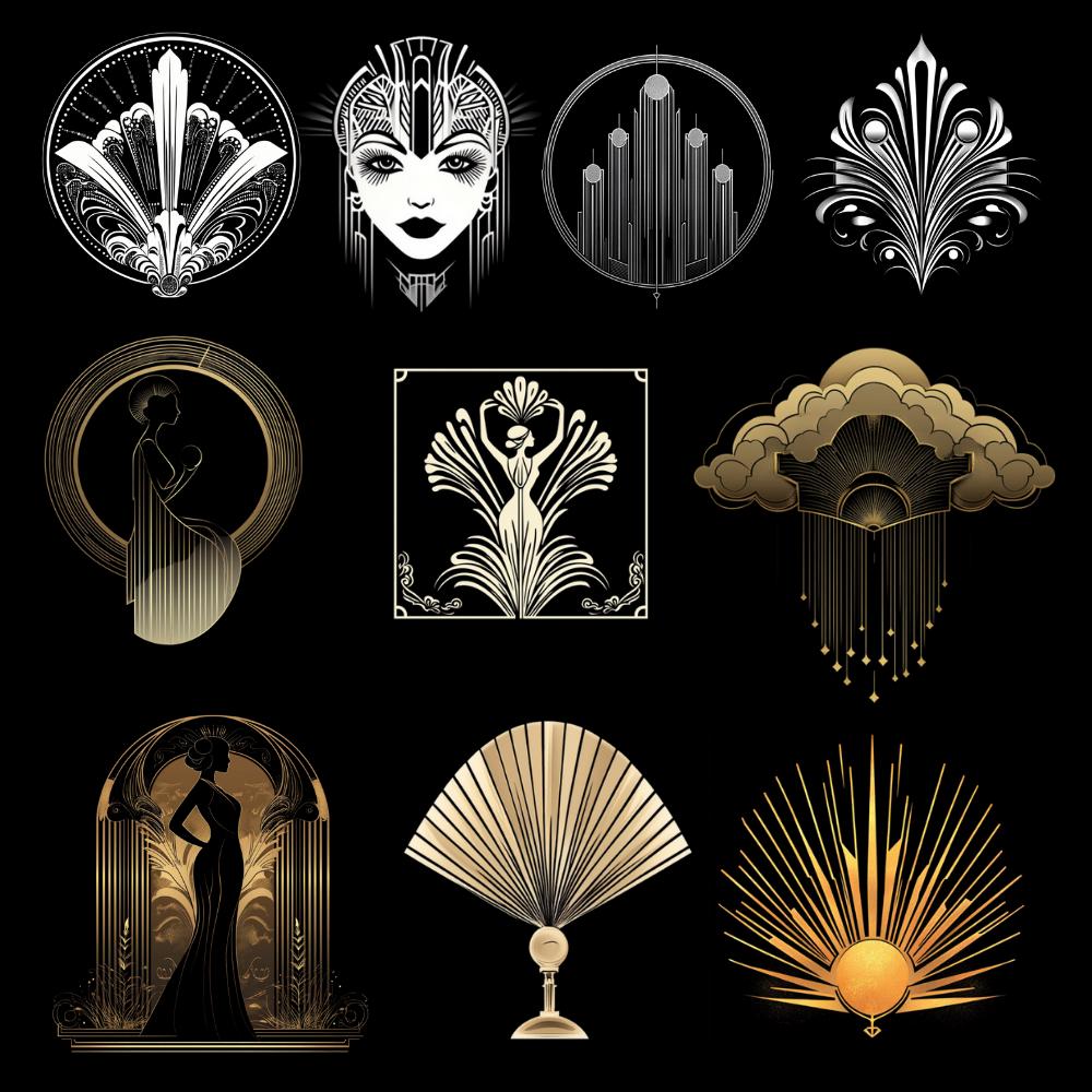 Art Deco Digital Sticker Set (90). Goodnotes Stickers | Download PNG ...