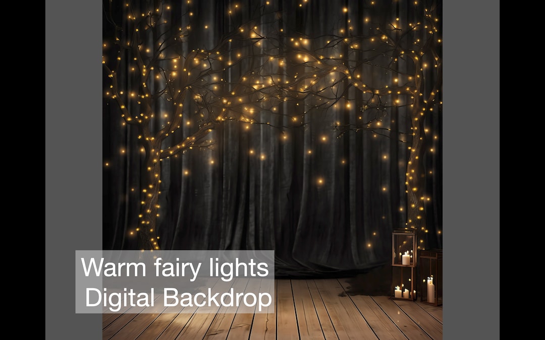 Warm Fairy Lights Digital Backdrop - Etsy