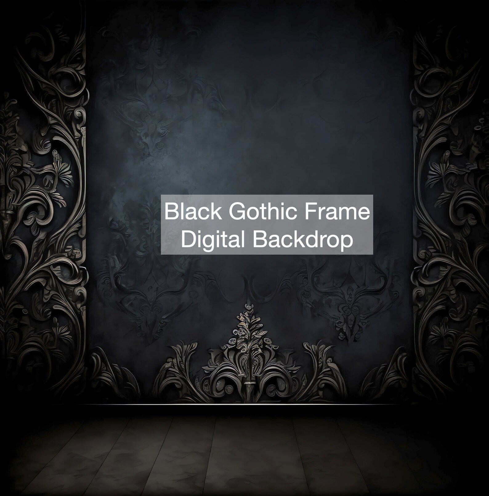 Black Gothic Frame Digital Backdrop - Etsy