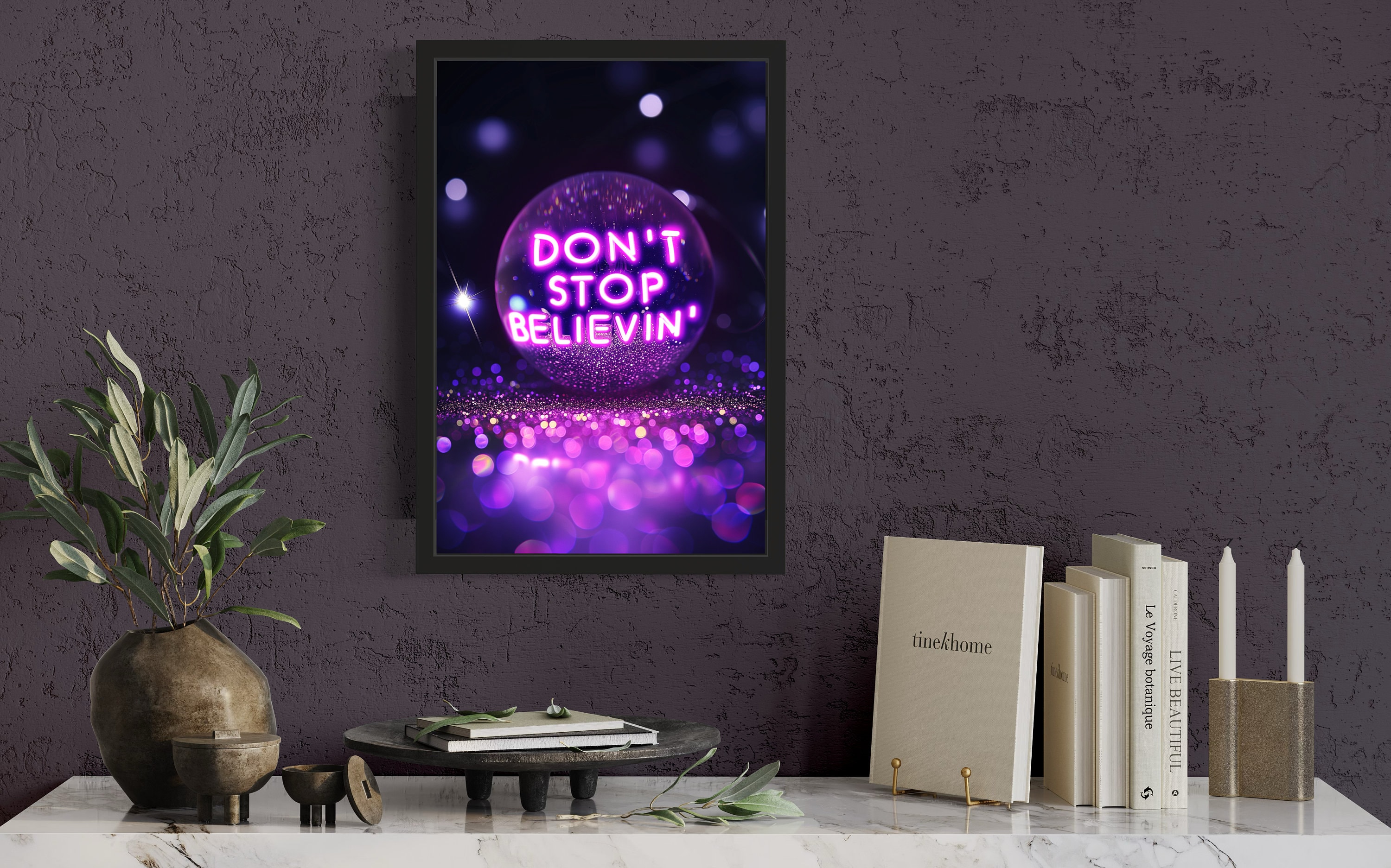 Don't Stop Believin' Neon Printable Art (aspect Ratio 2:3). SALE 50% ...