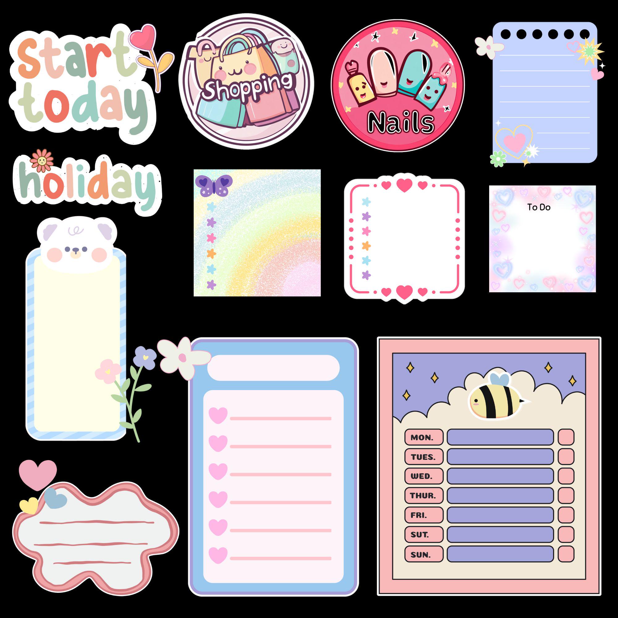Cute Kawaii Digital Sticker Set (164). Goodnotes Stickers | Download ...