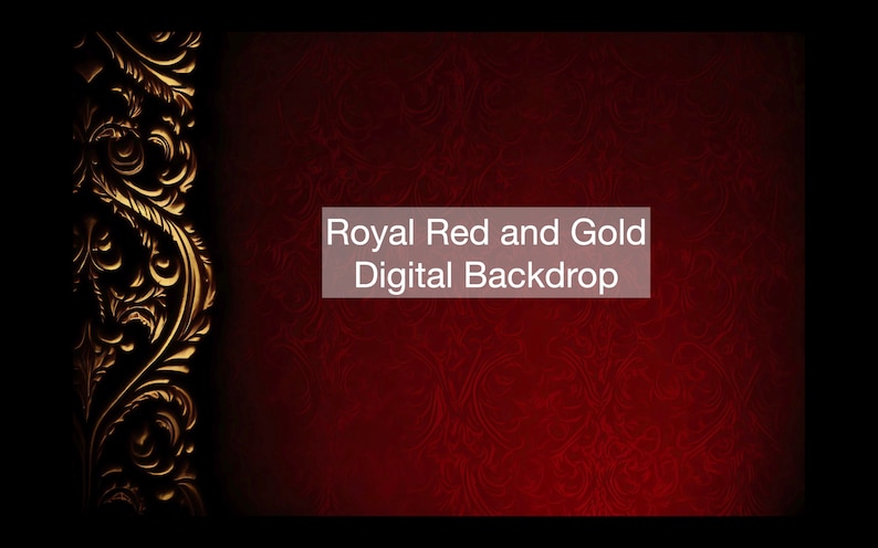 Royal Red and Gold Digital Backdrop - 30% OFF UNTIL 31st MAY - Etsy