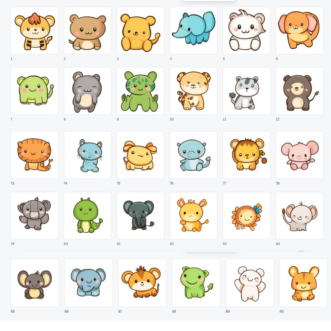 128 CUTE KAWAII Characters and Animals Clipart Png Images - High End ...