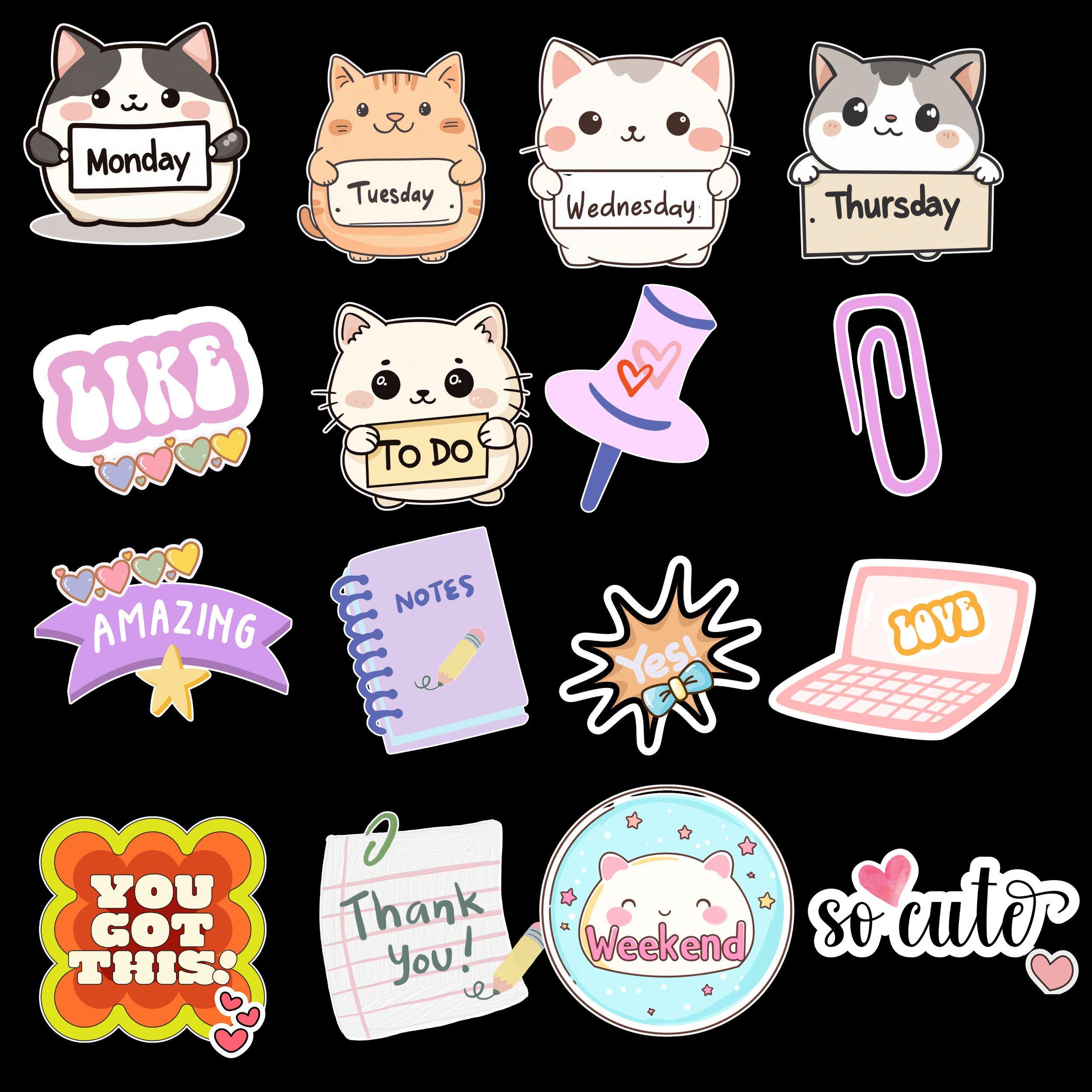 Cute Kawaii Digital Sticker Set (164). Goodnotes Stickers | Download ...