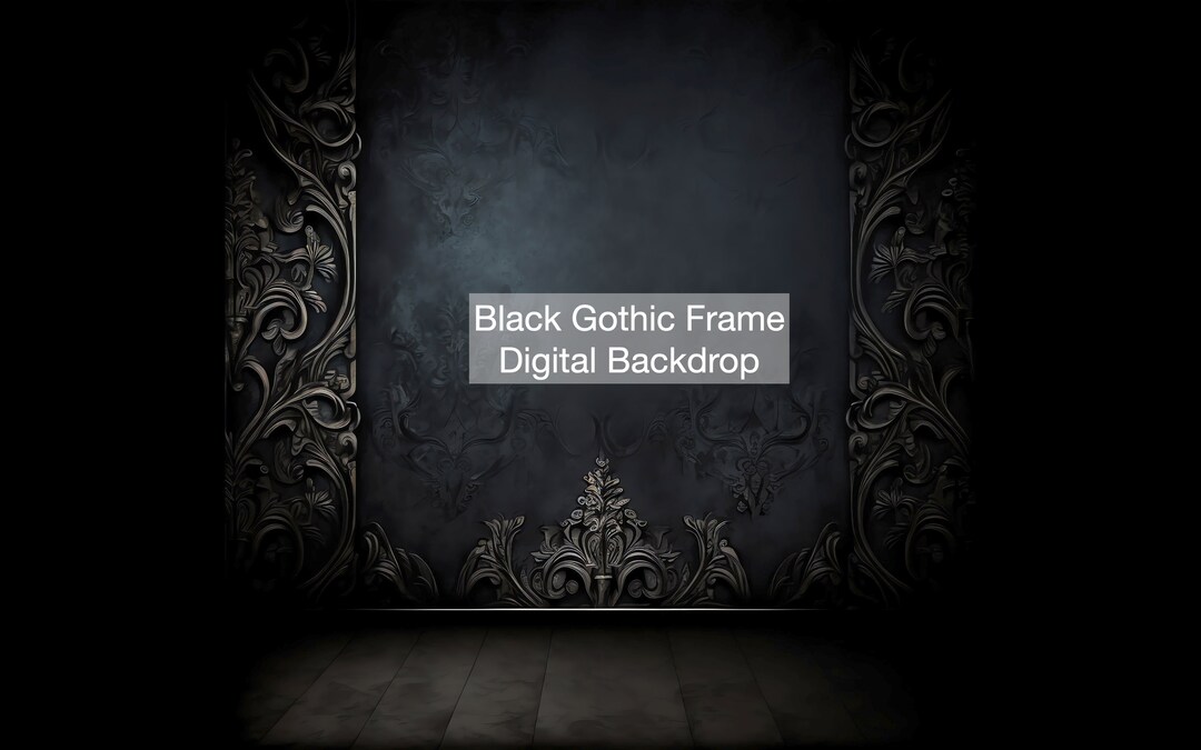 Black Gothic Frame Digital Backdrop - Etsy