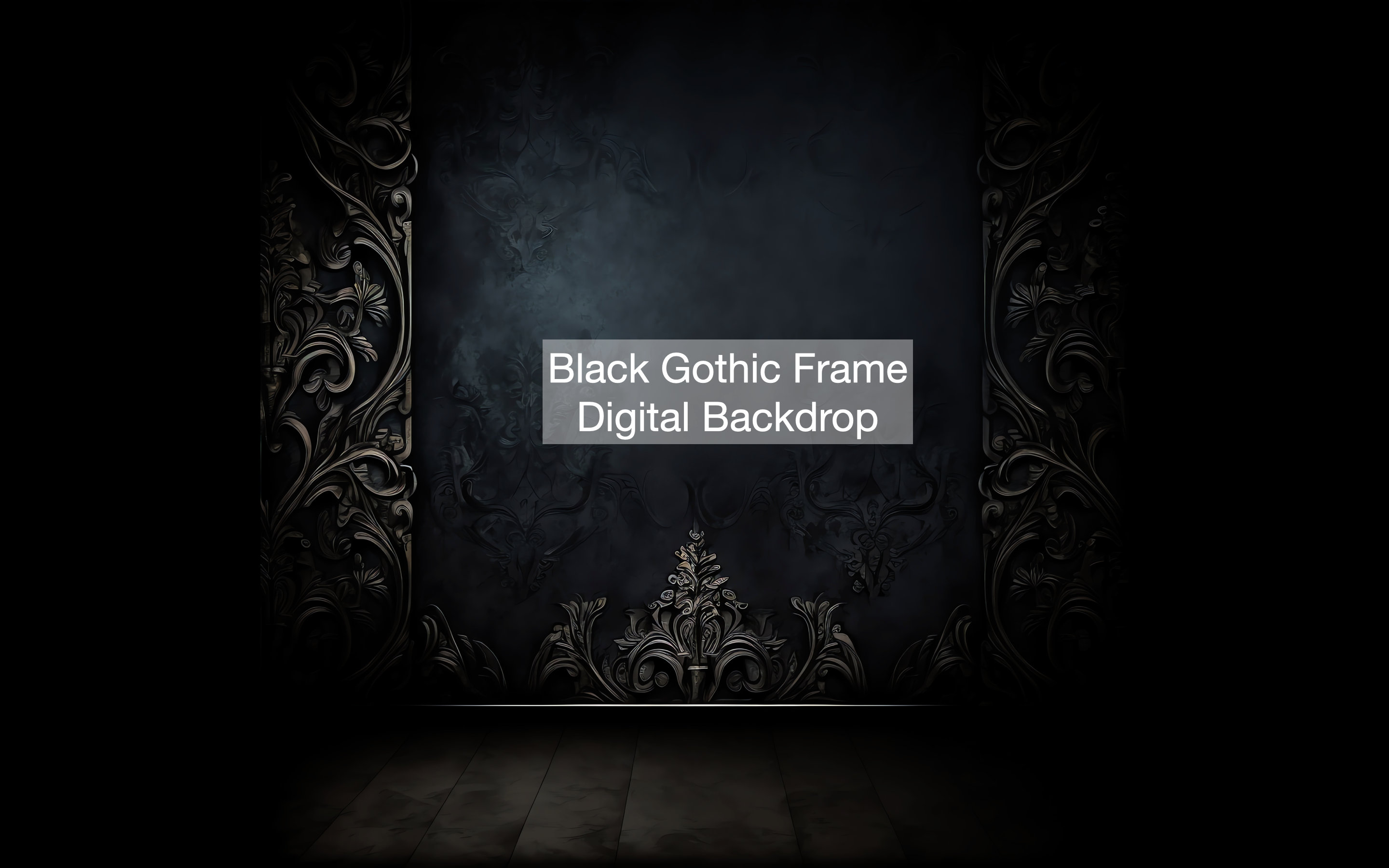 Black Gothic Frame Digital Backdrop - Etsy