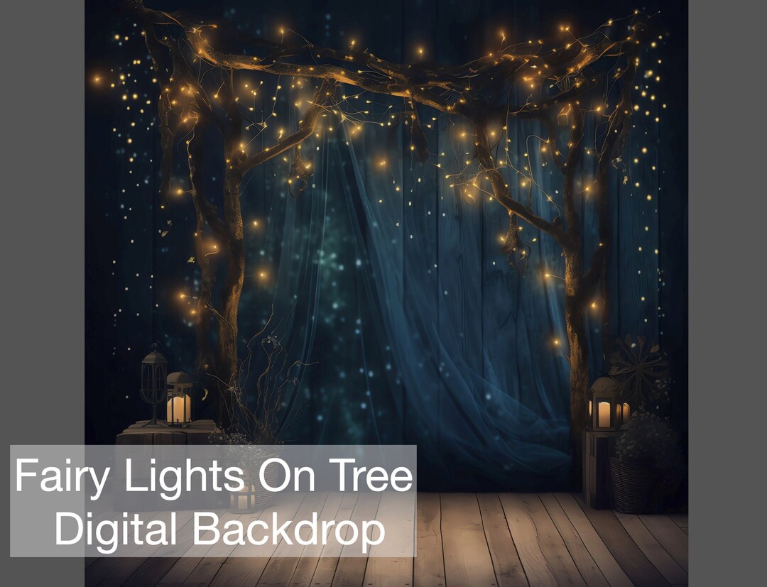 Fairy Lights on Tree Digital Backdrop - Etsy