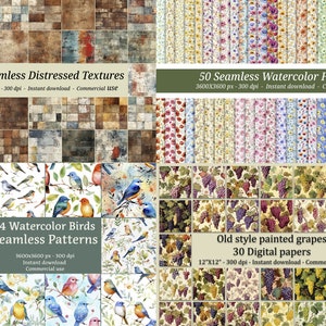Seamless Patterns Mega Pack : 460 Designs in 18 Sets, Instant Download ...