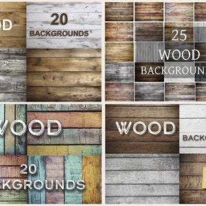 Wood Backgrounds Bundle: 320 Backgrounds in 12 Sets, Wood Backdrops ...