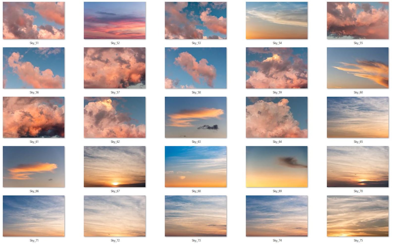 200 Sunset Sky Overlays Bundle, Photography Overlays, Photoshop ...