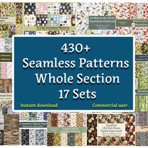 Seamless Patterns Mega Pack : 460 Designs in 18 Sets, Instant Download ...