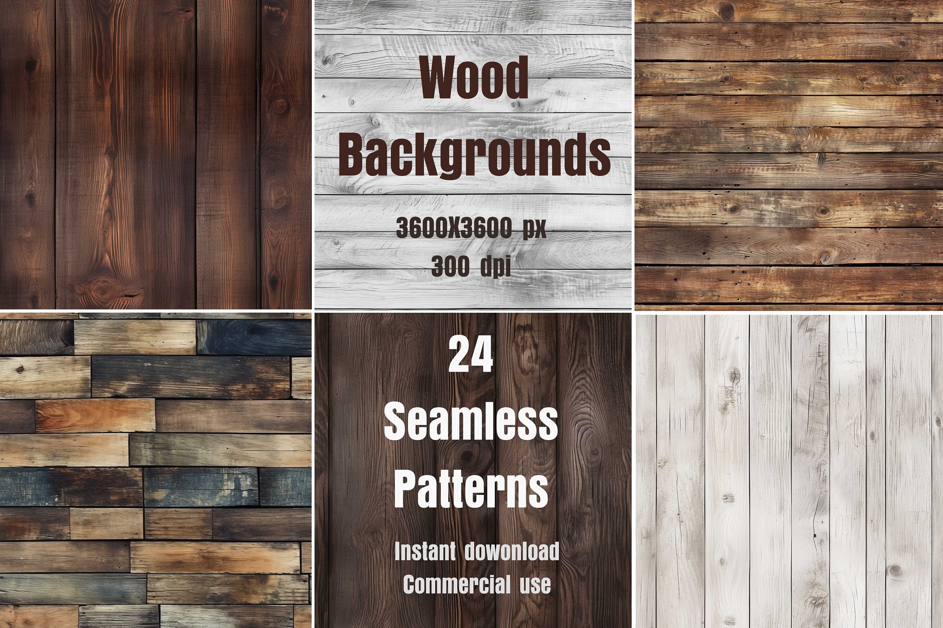24 Seamless Wood Plank Textures, Wood Backgrounds, Digital Paper ...