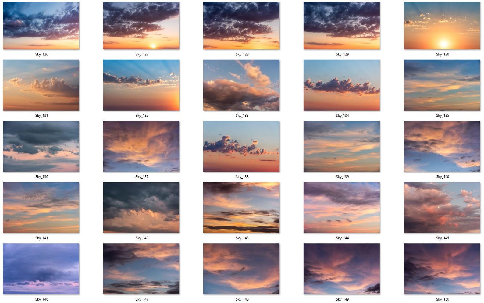 200 Sunset Sky Overlays Bundle, Photography Overlays, Photoshop ...