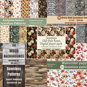 Seamless Patterns Mega Pack : 460 Designs in 18 Sets, Instant Download ...