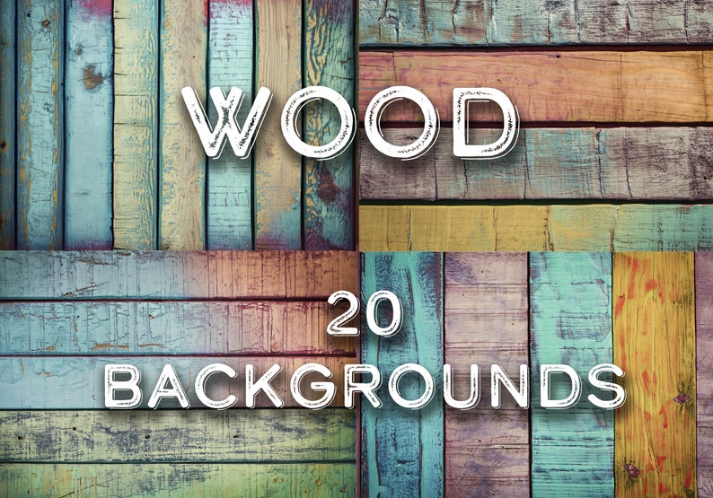 Set of 20 Colored Wood Backgrounds, Wood Backdrops, Wood Texture ...