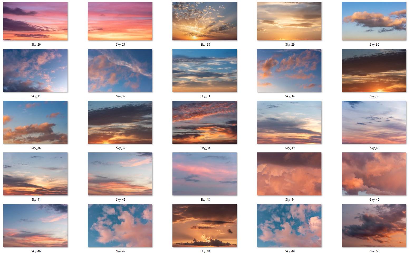 200 Sunset Sky Overlays Bundle, Photography Overlays, Photoshop ...