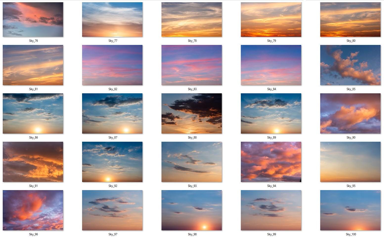 200 Sunset Sky Overlays Bundle, Photography Overlays, Photoshop ...