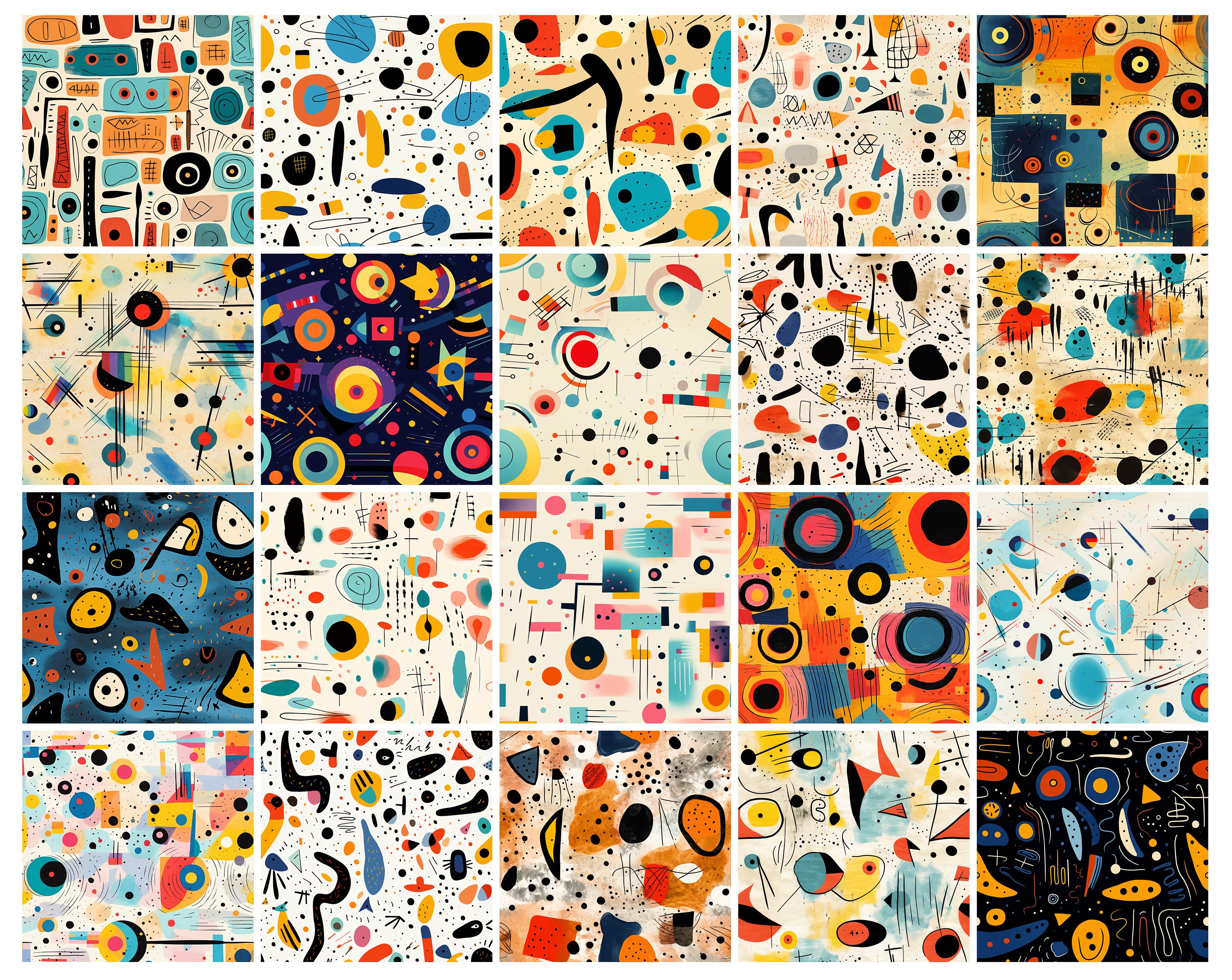 20 Modern Art Seamless Patterns, Modern Art Paper, Digital Paper ...