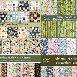 Seamless Patterns Mega Pack : 460 Designs in 18 Sets, Instant Download ...