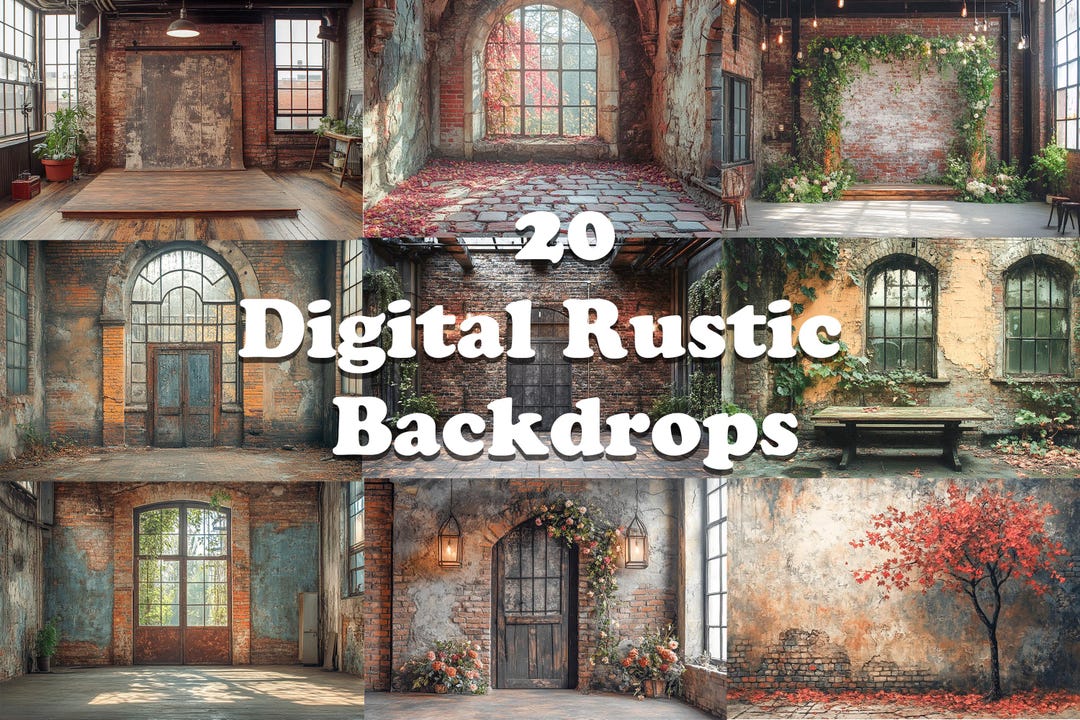 Set of 20 Digital Rustic Backdrops, Rustic Backgrounds, Photography ...
