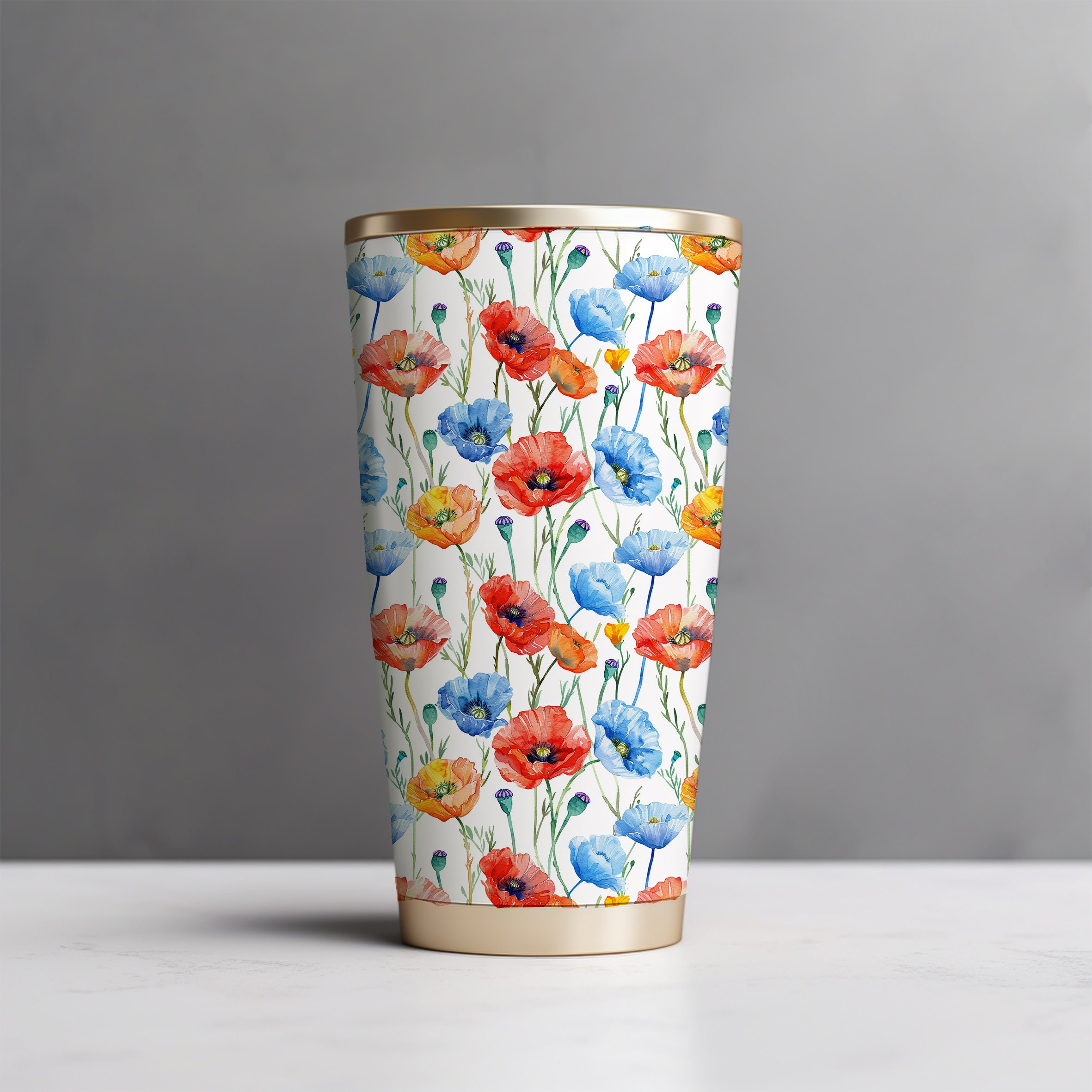 30 Seamless Watercolor Poppies Patterns, Digital Paper With Poppies ...