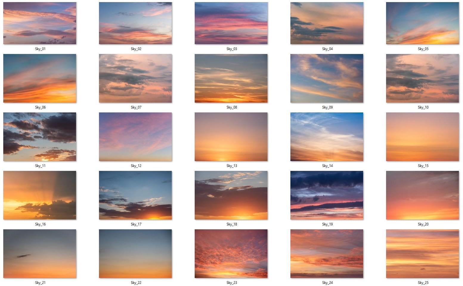 200 Sunset Sky Overlays Bundle, Photography Overlays, Photoshop ...