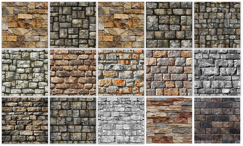 30 Brick Textures Digital Paper, Seamless Rustic Brick Wall Digital ...