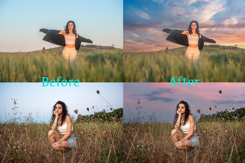 200 Sunset Sky Overlays Bundle, Photography Overlays, Photoshop ...