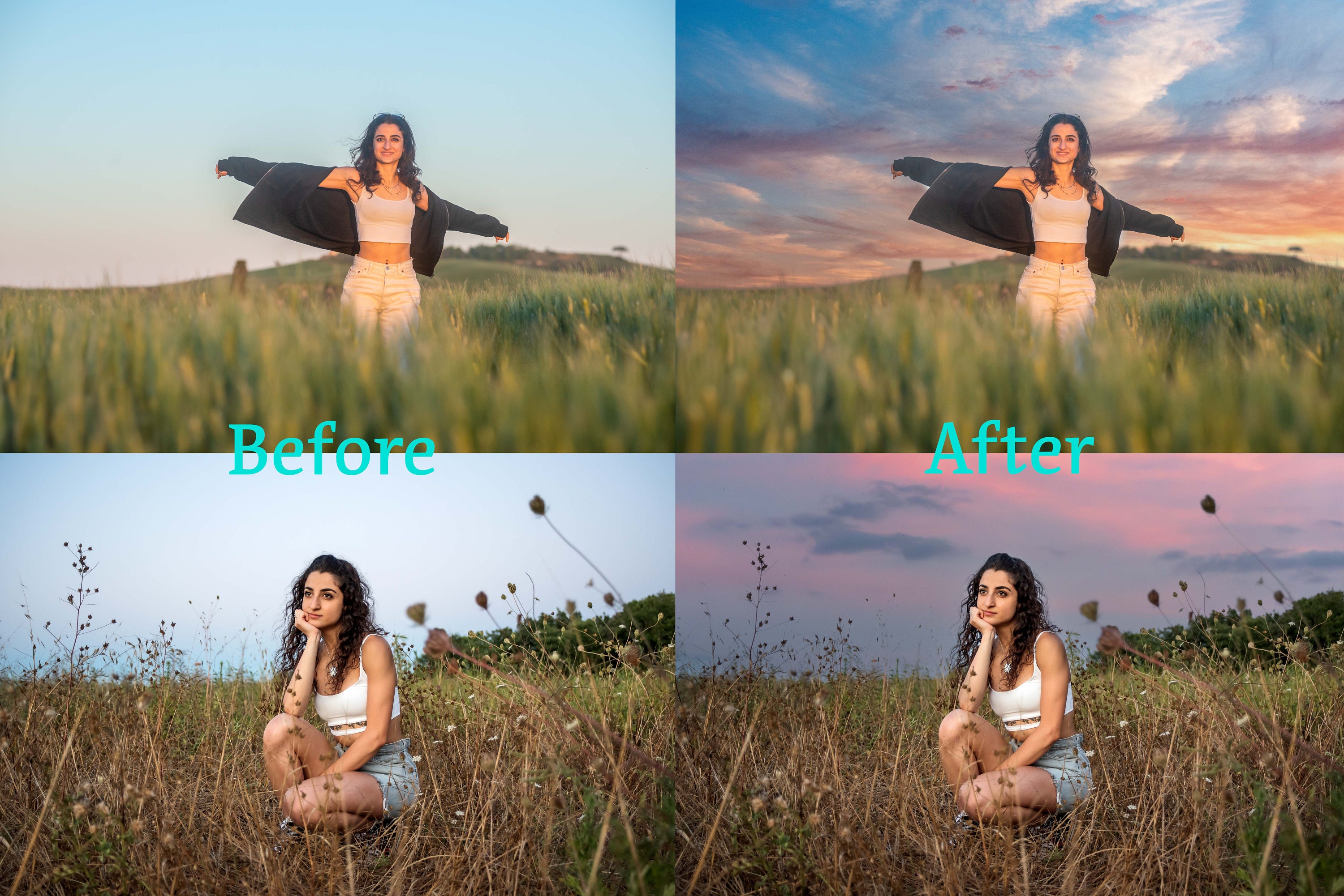 200 Sunset Sky Overlays Bundle, Photography Overlays, Photoshop ...