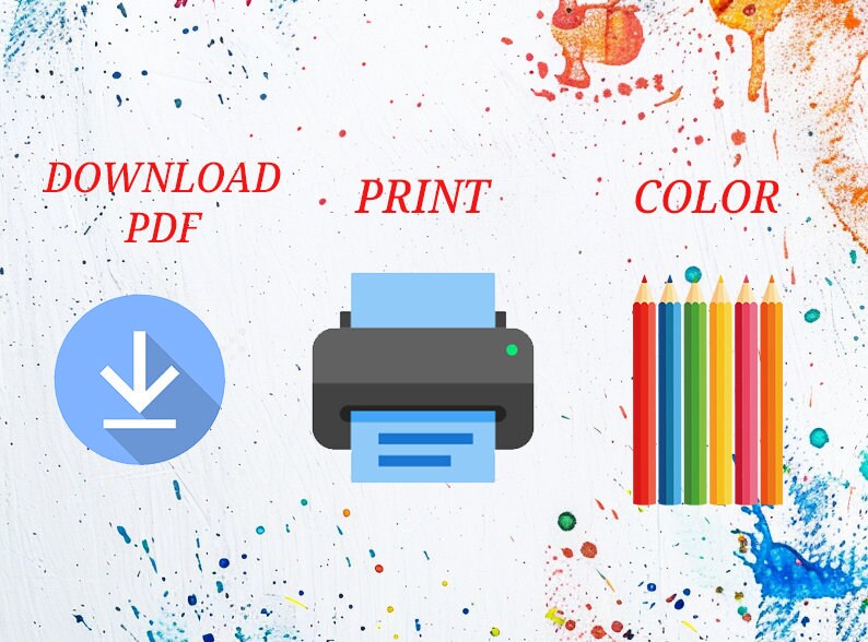 Printable Cartoon Characters Coloring Pages - 30 Page Bundle - for ...