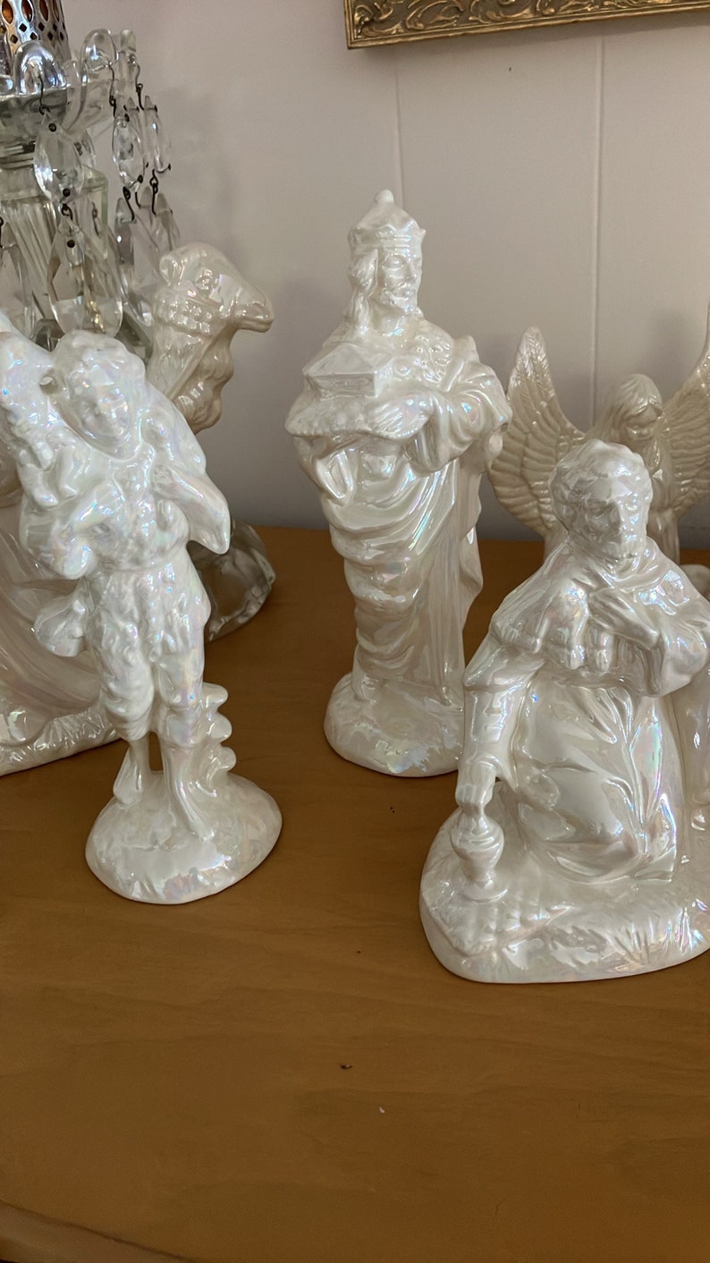 Atlantic Mold 19 Piece Iridescent Glazed Ceramic NATIVITY SET - Etsy